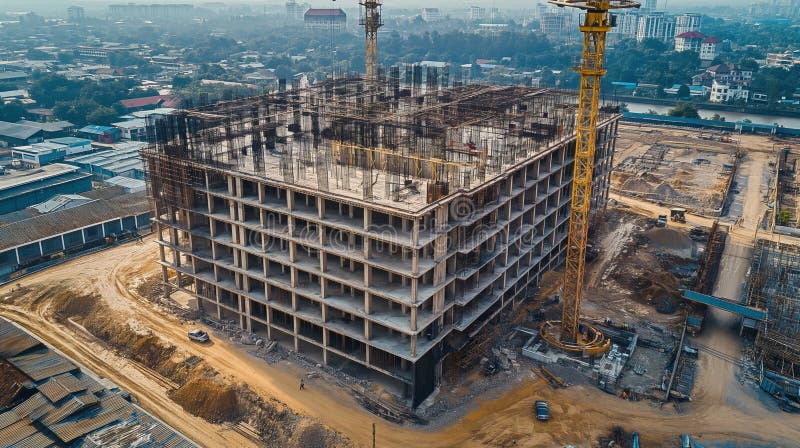 Building Under Construction, Industrial Development, Construction Site ...