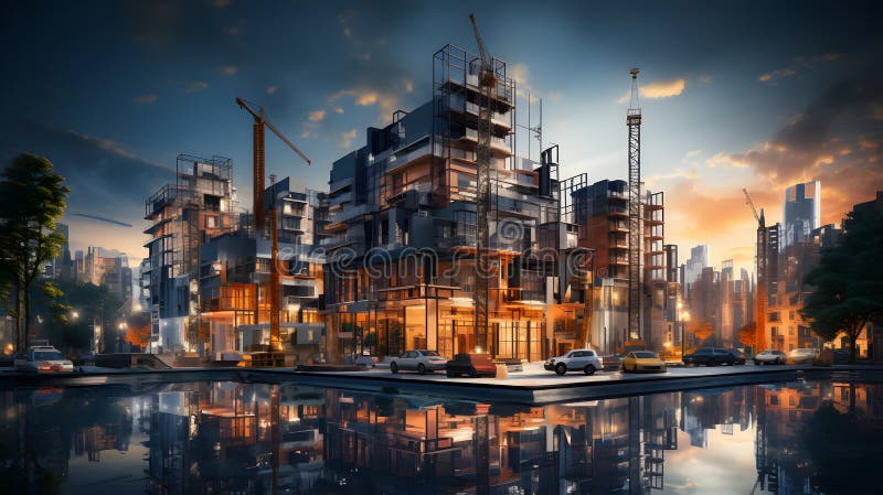 Building Under Construction, Industrial Development, , Construction ...