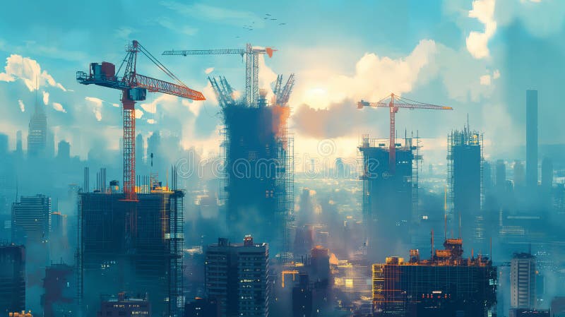 Building Under Construction, Industrial Development, Construction Site ...