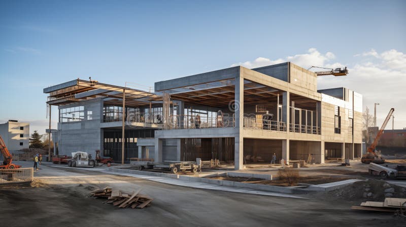 Building Under Construction, Industrial Development, Construction Site ...