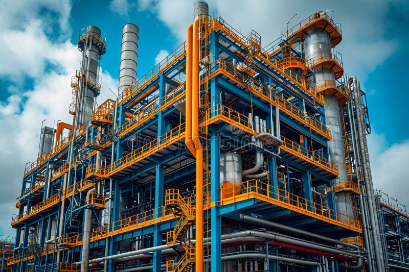 Building Under Construction Industrial Development, Technology Concept ...