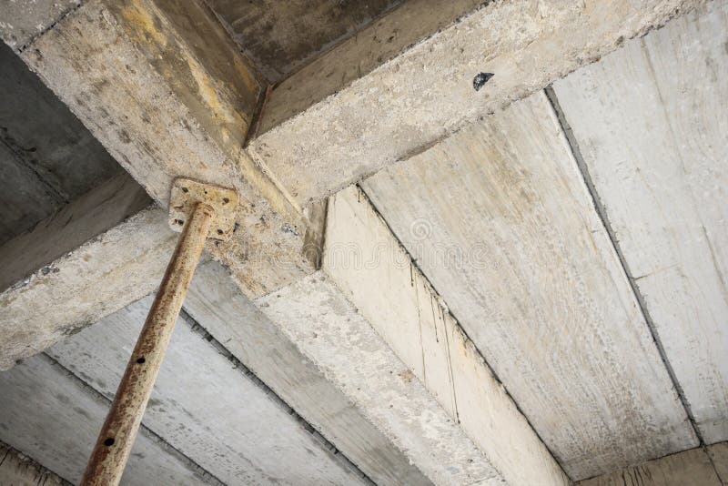 Building Under Construction with Iron Steel Support Stock Image - Image ...