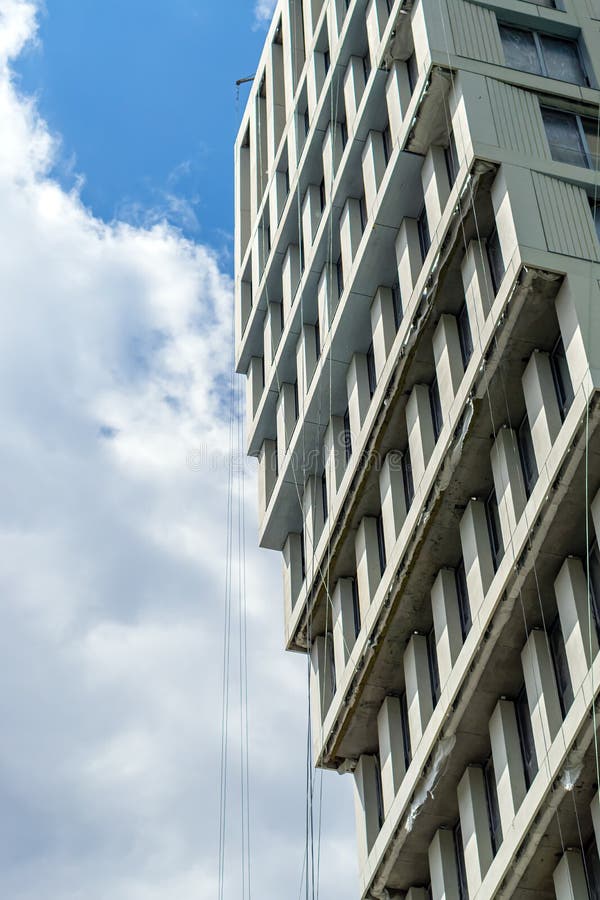 The Building Under Construction is Ledge Up Stock Image - Image of real ...