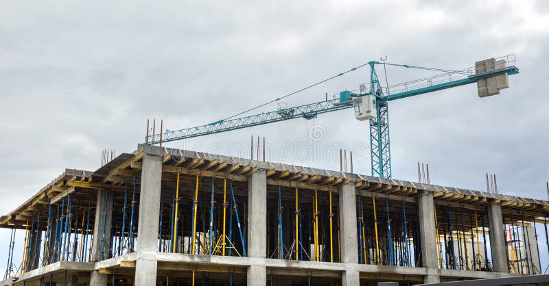 Building Under Construction, Metal Rebar, Construction Project Stock ...