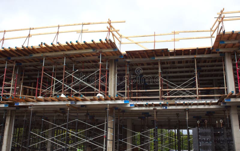 Construction Site Metal Beams Structure House Development Stock Photo ...