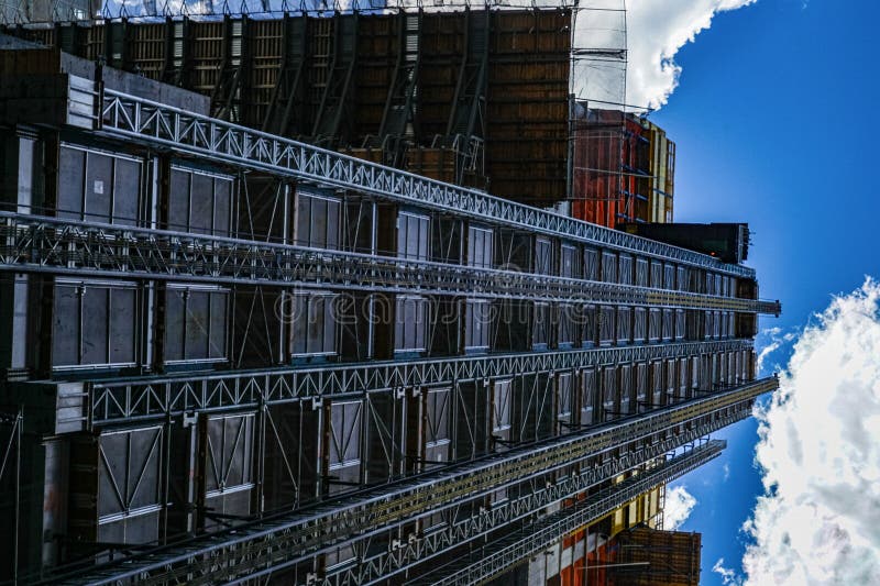 Building Under Construction in New York Stock Image - Image of steel ...