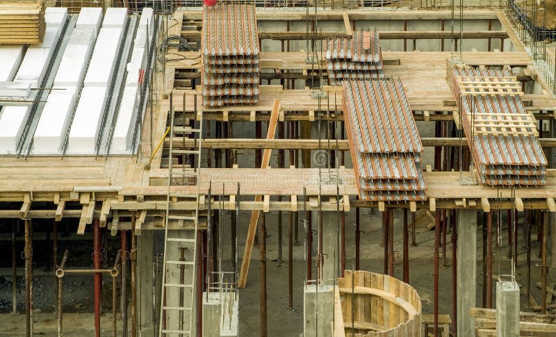 Building Under Construction, Preparation of Ground Floor Slab Stock ...