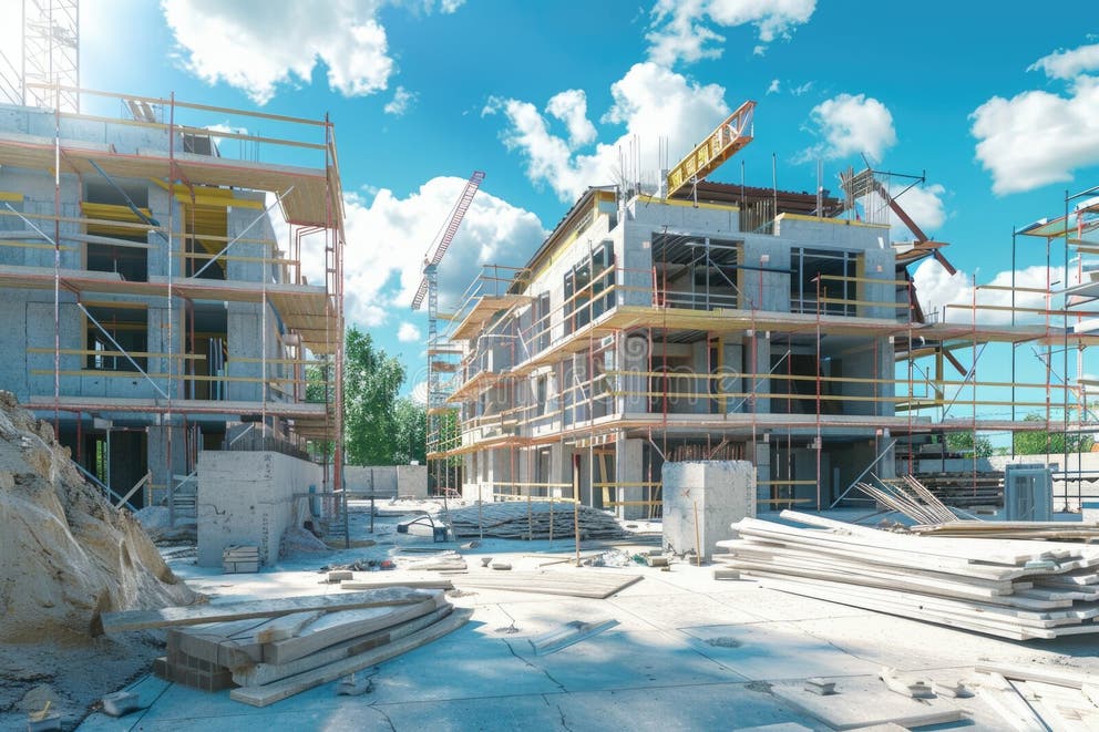 A Building Under Construction with Scaffolding and Scaffolding Around ...