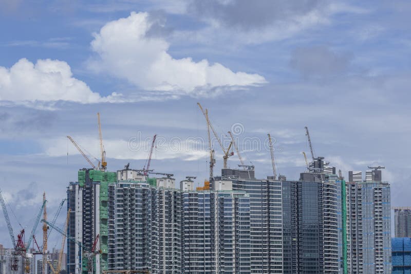 Building Under Construction , the Building Site at Hong Kong. Editorial ...