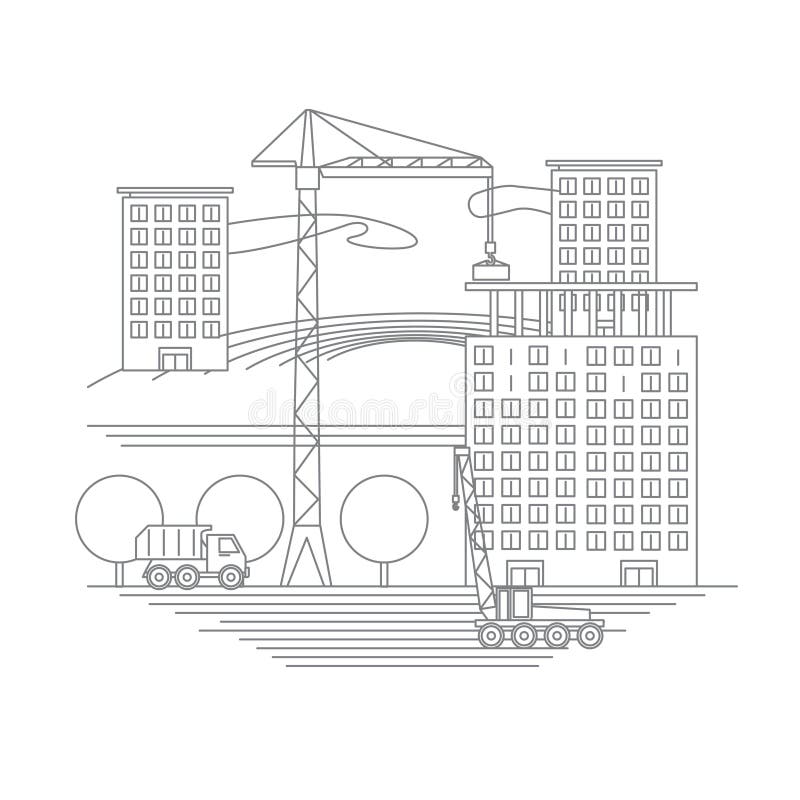 Building Under Construction Site, Infographics,Vector Illustration ...