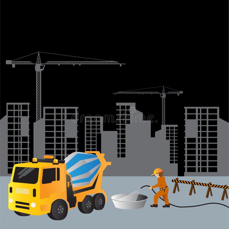 Building Under Construction Site, Stock Vector - Illustration of ...