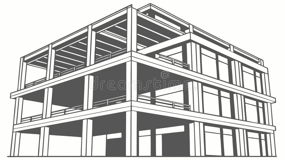 Building Under Construction Skeleton, Development, Progress, Vector Design Generative AI Stock ...