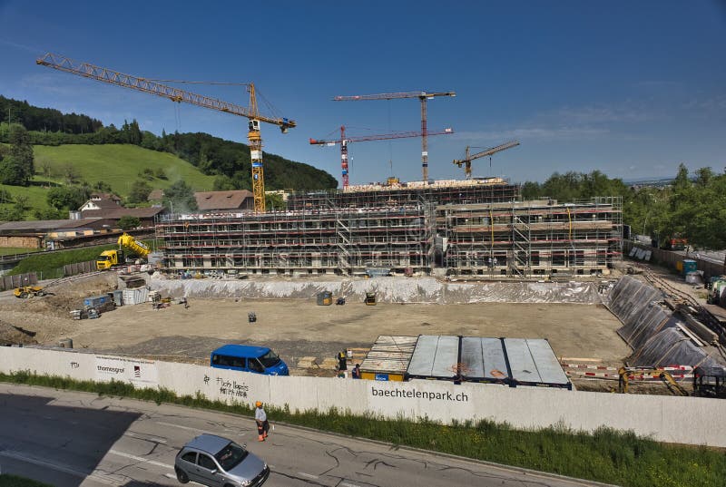 Building Under Construction in the Suburbs of the City of Bern ...