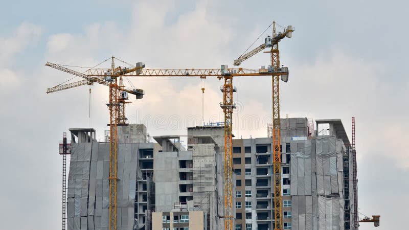 Building Under Construction. Cinema 4K 60fps Zoom-out Video Stock Footage - Video of hotel ...