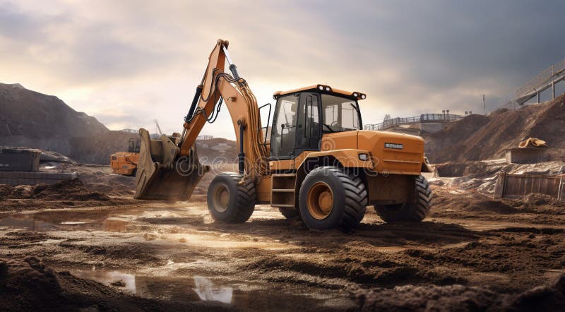 Building Under Construction, Truck on a Construction Stock Illustration ...