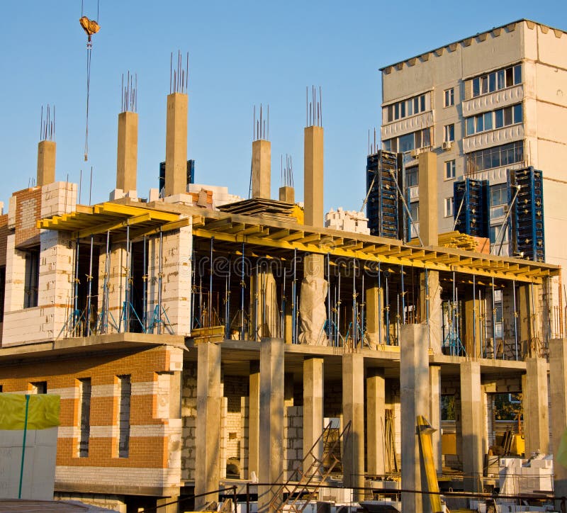 Building Under Construction. Formwork Systems in Construction Stock ...