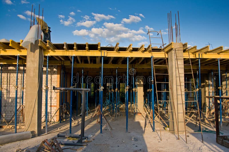 Formwork Systems in Construction Stock Photo - Image of blue ...