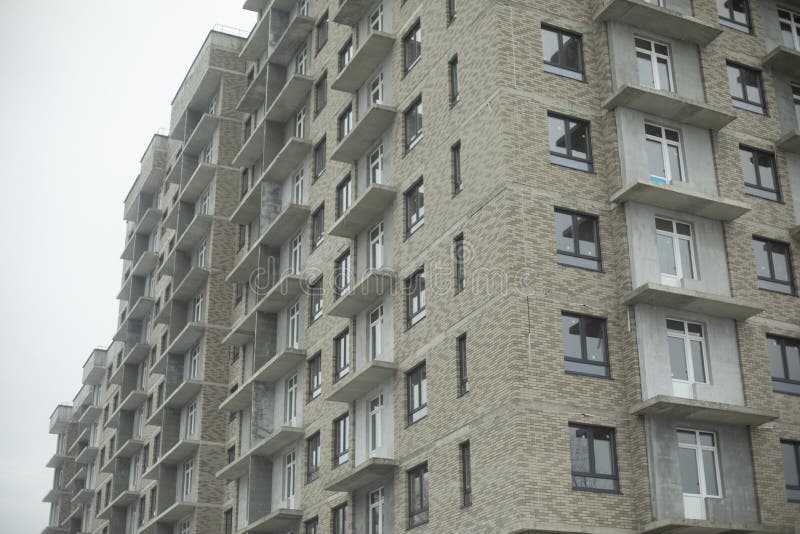 Building Under Construction. Windows in House Stock Image - Image of ...