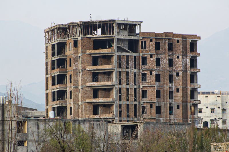 A Building Under Construction Working Going on Stock Image - Image of ...