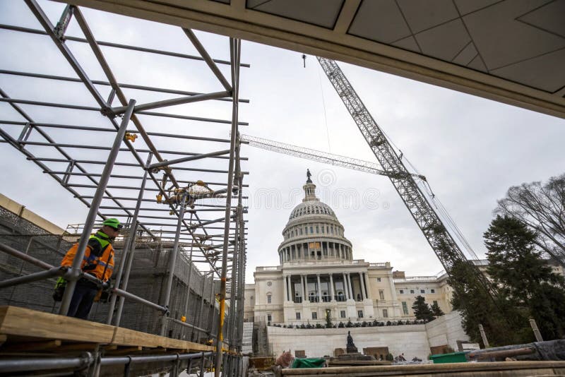 Building Under Reconstruction in Washington D.C Stock Illustration ...