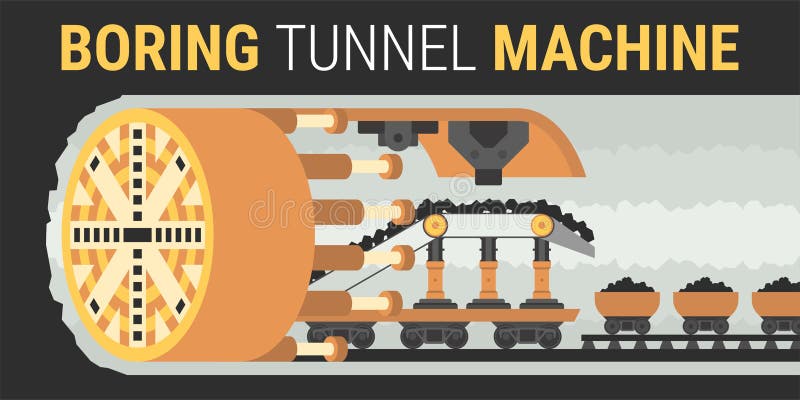 Tunnel Boring Machine Stock Illustrations – 376 Tunnel Boring Machine ...