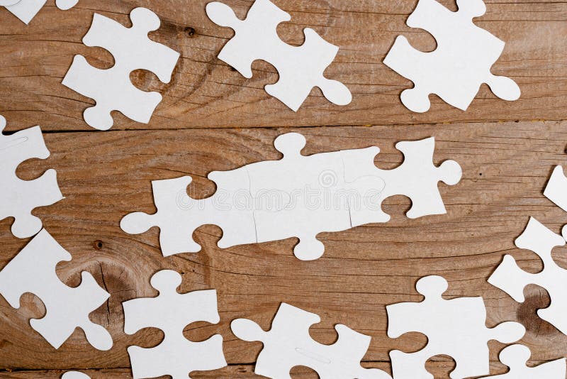 Close-Up White Jigsaw Pattern Puzzle Pieces To Be Connected with ...