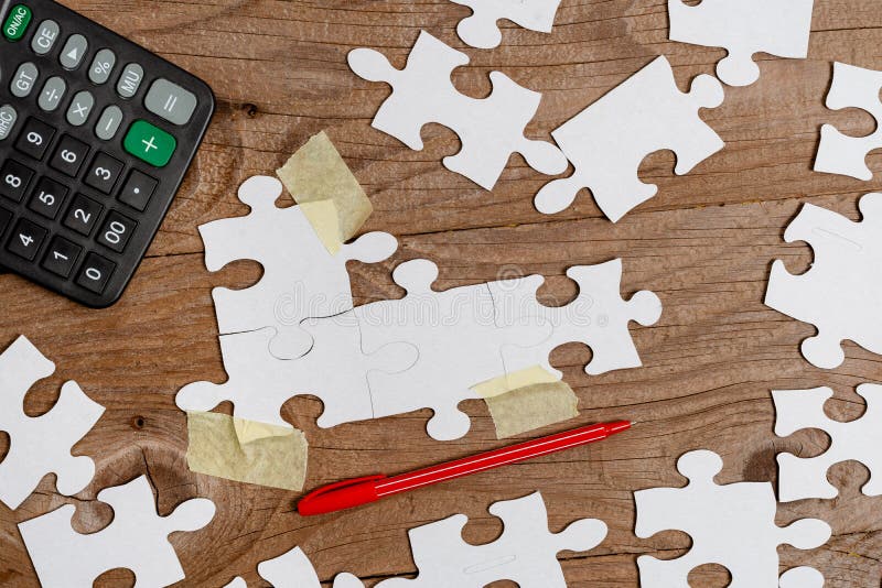 Close-Up White Jigsaw Pattern Puzzle Pieces To Be Connected with ...