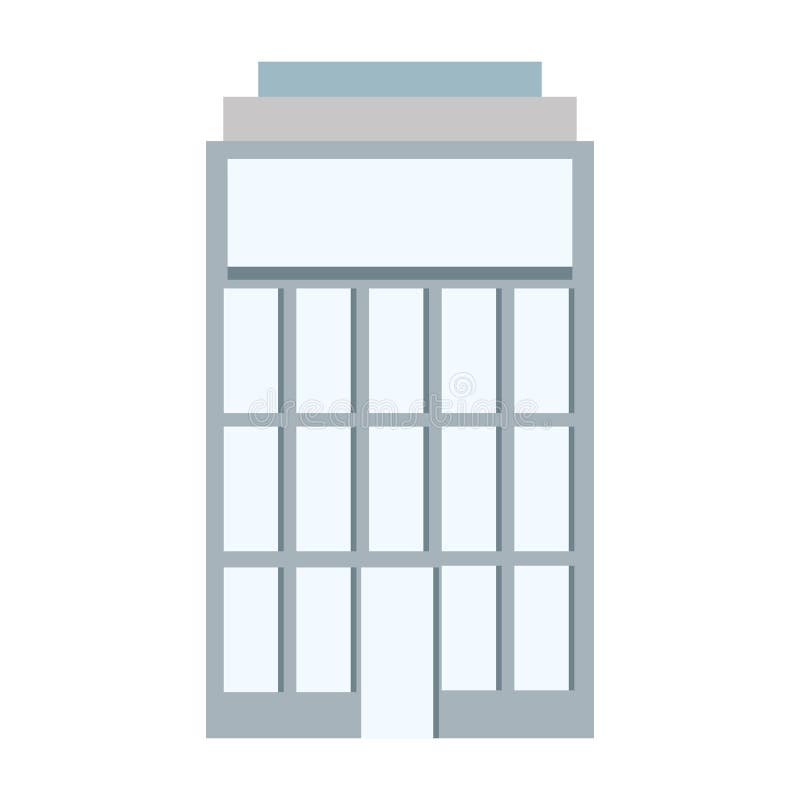 Building Urban Structure Facade Isolated Icon Design Stock Vector ...