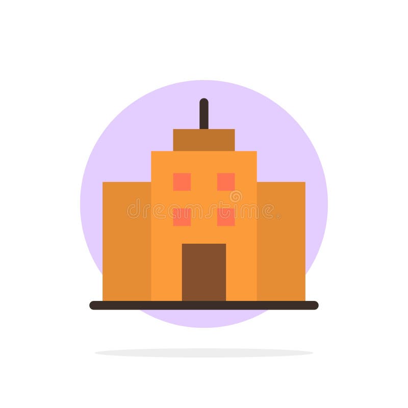 Building, User, Office, Interface Abstract Circle Background Flat Color ...