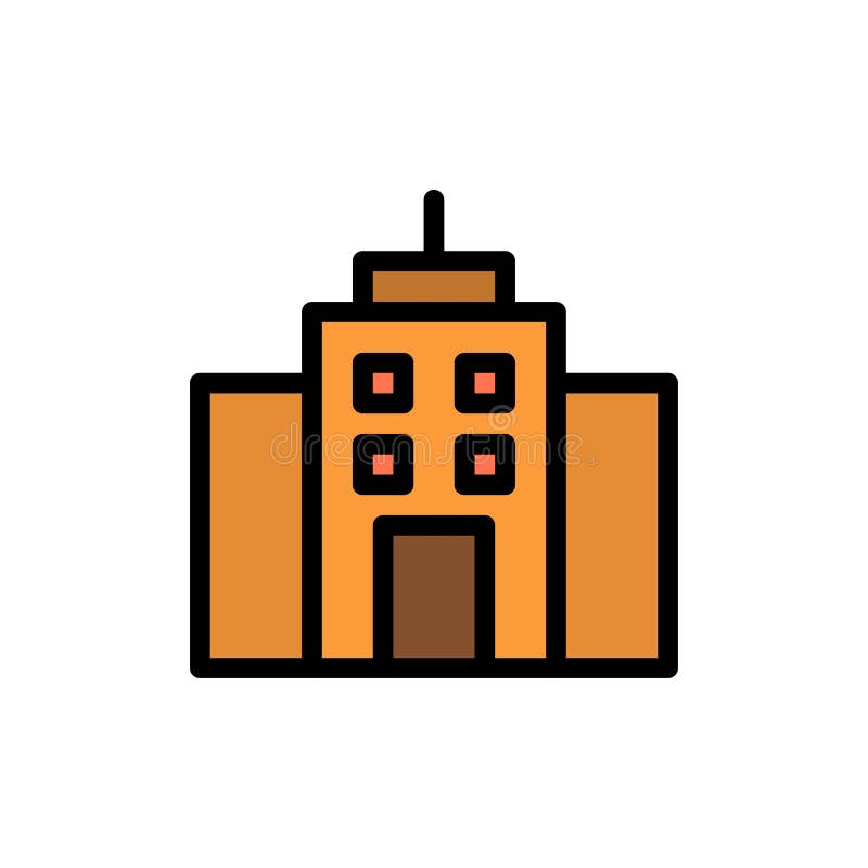 Building, User, Office, Interface Flat Color Icon. Vector Icon Banner ...