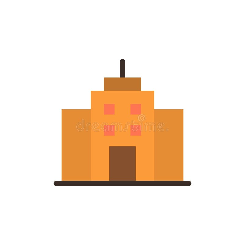 Building, User, Office, Interface Flat Color Icon. Vector Icon Banner ...