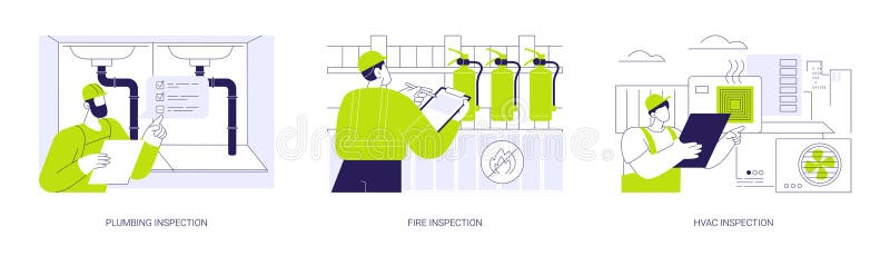 Building Utilities Inspections Abstract Concept Vector Illustrations ...
