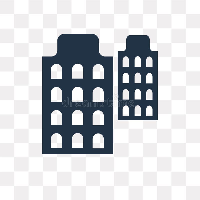 Building Vector Icon Isolated on Transparent Background, Building ...