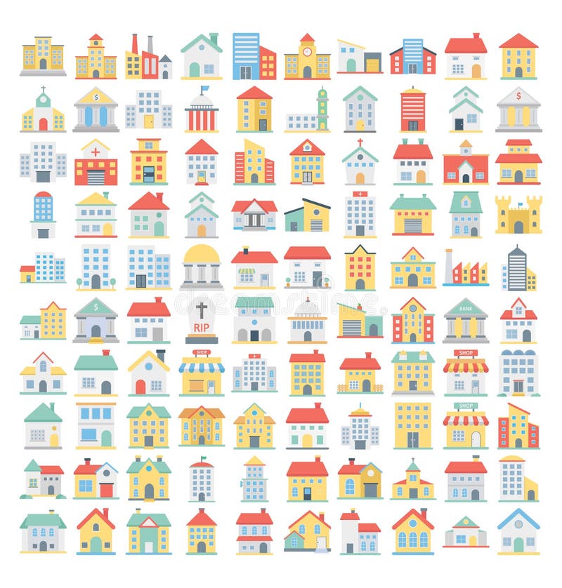 Building Vector Icons Set that Can Be Easily Modified or Edit Stock ...