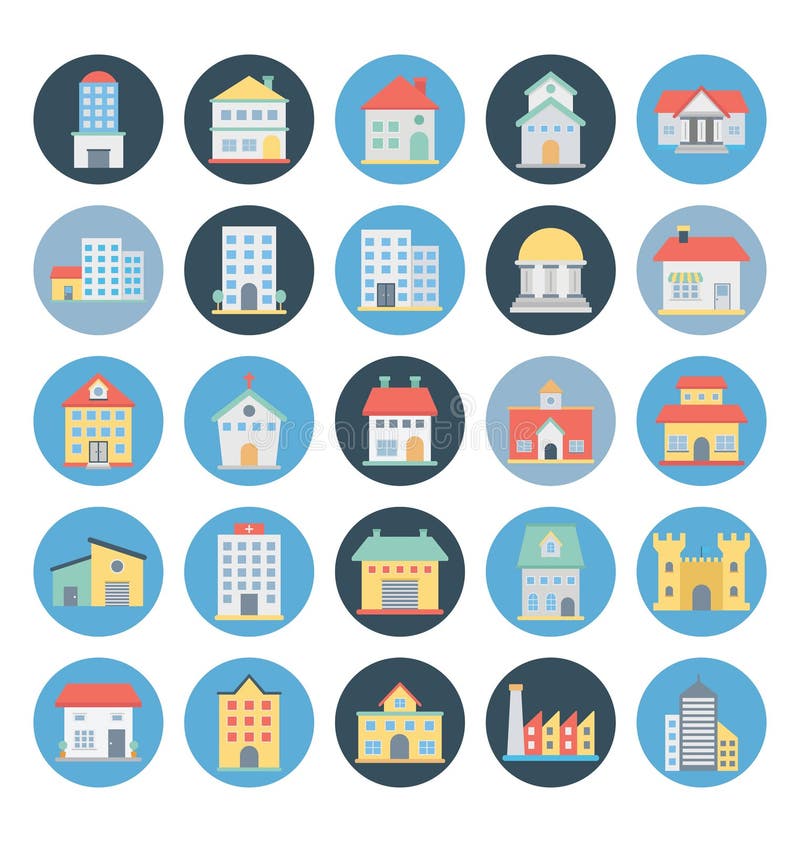 Building Vector Icons Set that Can Be Easily Modified or Edit Stock ...