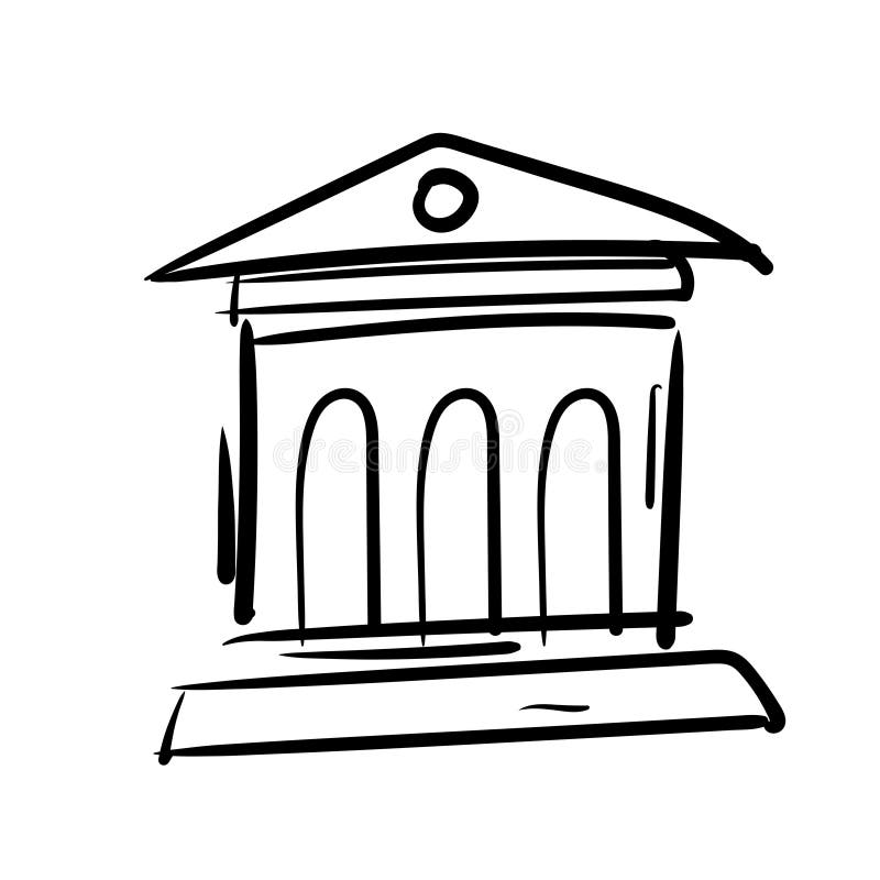 Building Sketch Doodle Illustration School and Office Stock ...