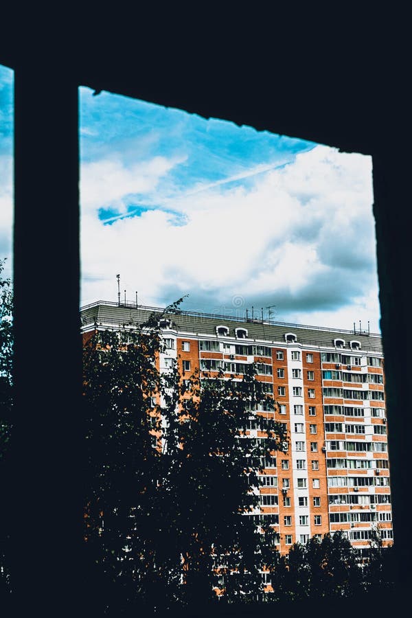 Building, View from the Window. City Architecture of Moscow. Stock ...