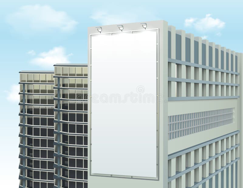 Building Wall Ad Space Composition Stock Vector - Illustration of frame ...