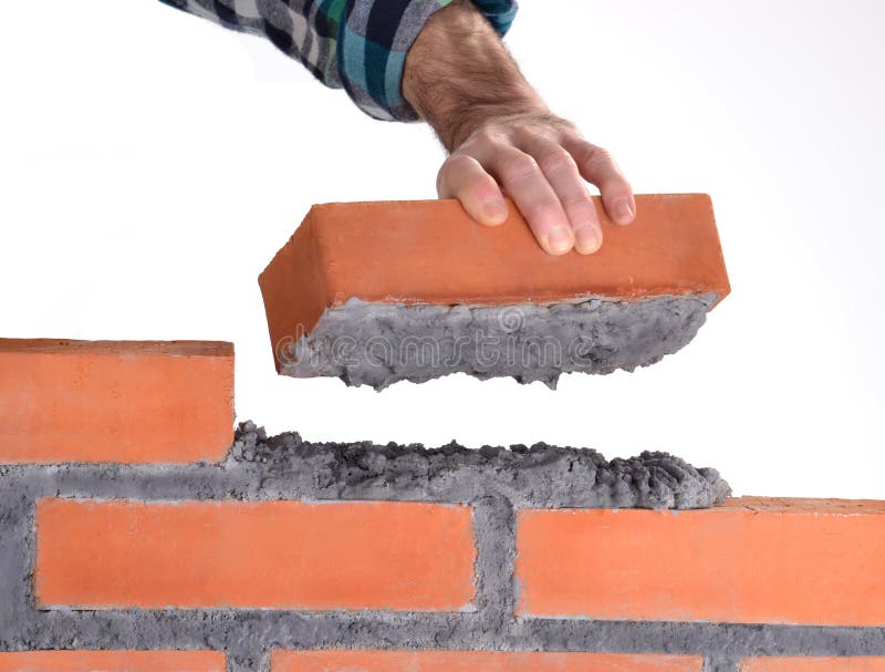 Building a wall. stock image. Image of rebuilding, group - 36943529
