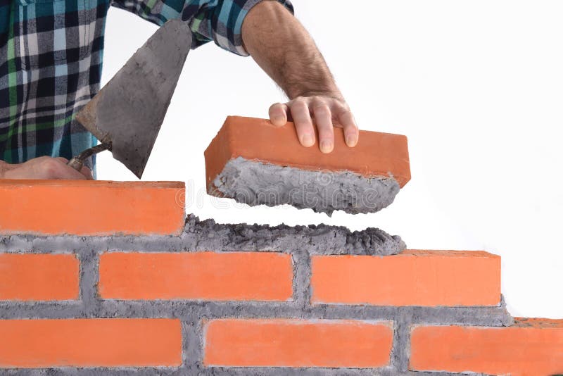 Building a wall. stock image. Image of grey, land, employee - 36944059
