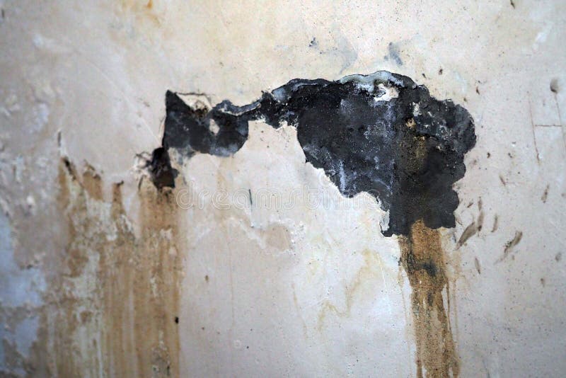 The Building Wall Damaged by Moisture and Water, Water and Moisture on ...