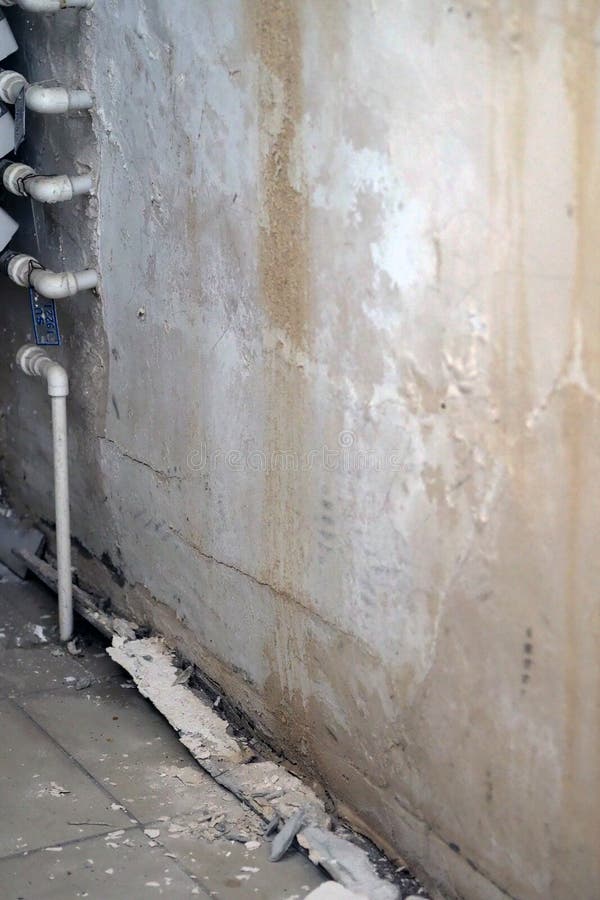 The Building Wall Damaged by Moisture and Water, Water and Moisture on ...