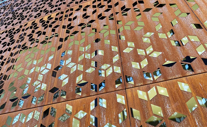 Building Wall with Geometric Hole Stock Image - Image of colorful ...