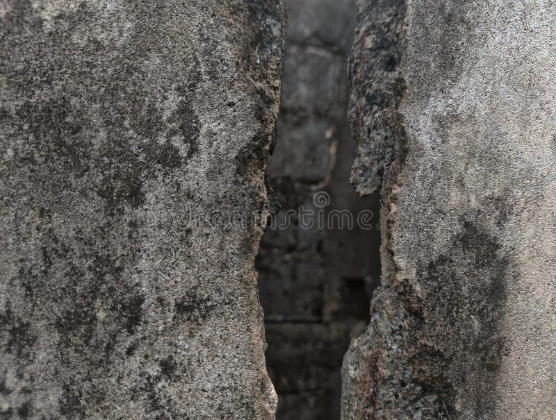 Building a Wall with Large Cracks in Plaster Stock Photo - Image of ...