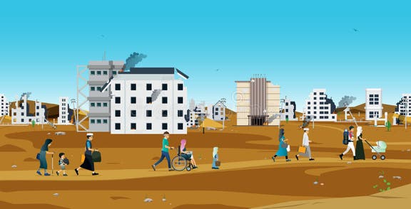 The Country is in a Civil War. Stock Vector - Illustration of islam ...