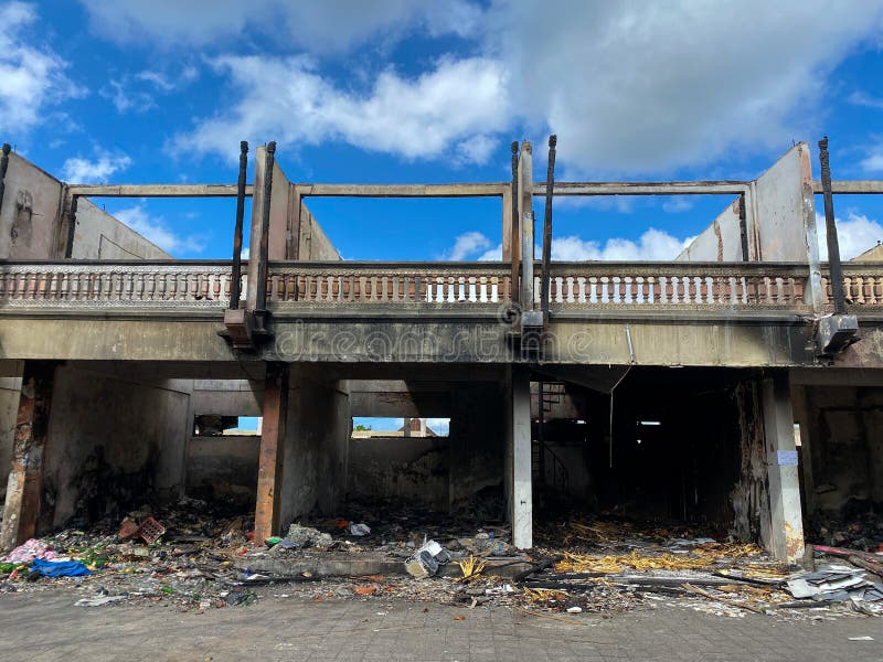 The Building Was Destroyed by Fire. Stock Photo - Image of traditional ...