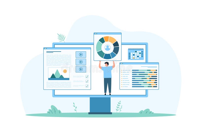 Building Website with Data and Charts Concept Stock Vector ...