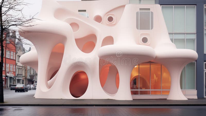 Minimalist Organic Architecture with Soft Colored Installations in ...