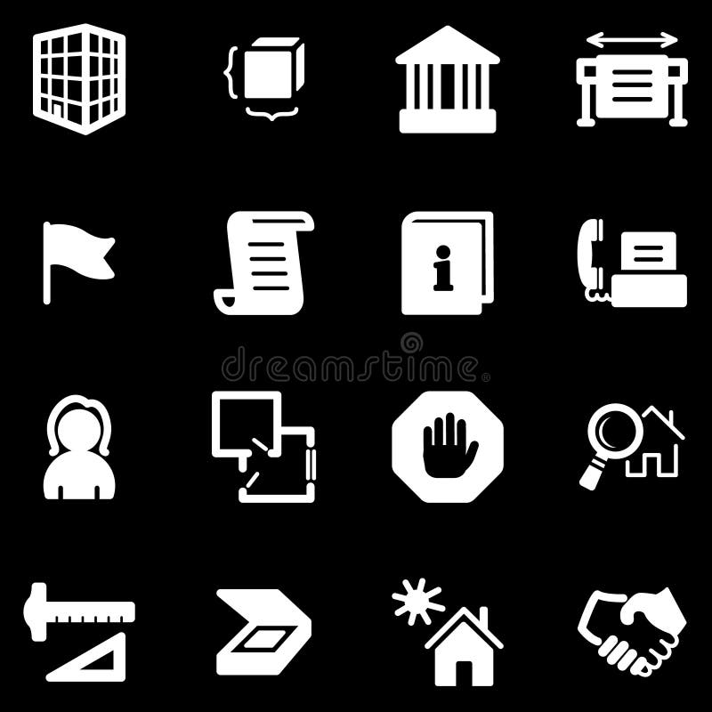 Building white web icons stock vector. Illustration of iconset - 10375493