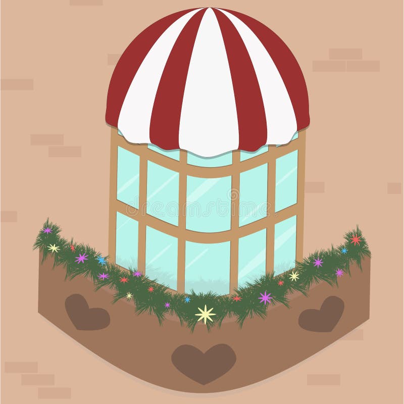 Building window and awning stock illustration. Illustration of hearts ...